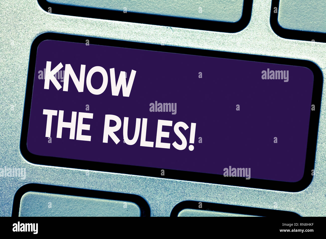 Writing note showing Know The Rules. Business photo showcasing Learn ...