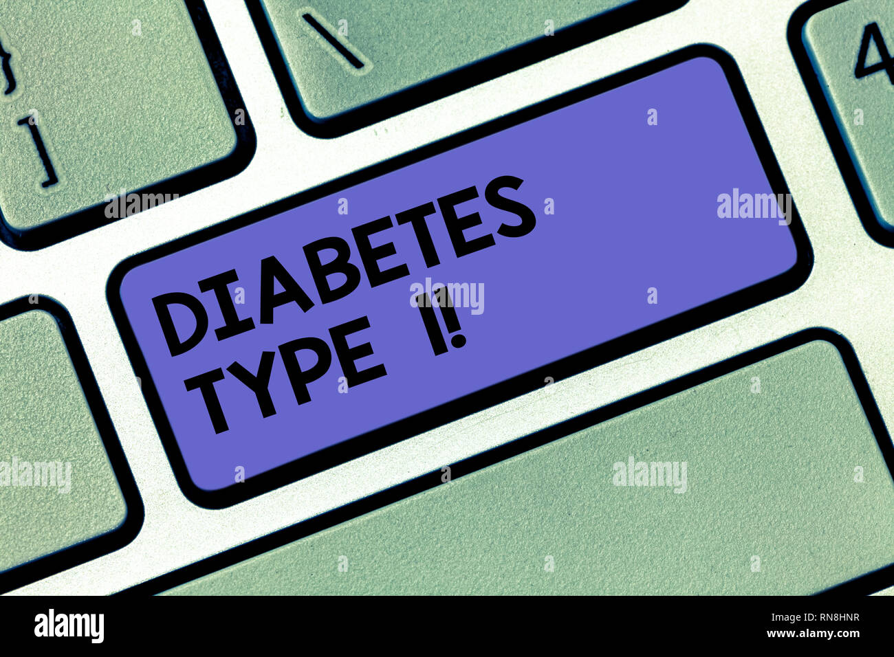 Handwriting text Diabetes Type 1. Concept meaning condition in which ...
