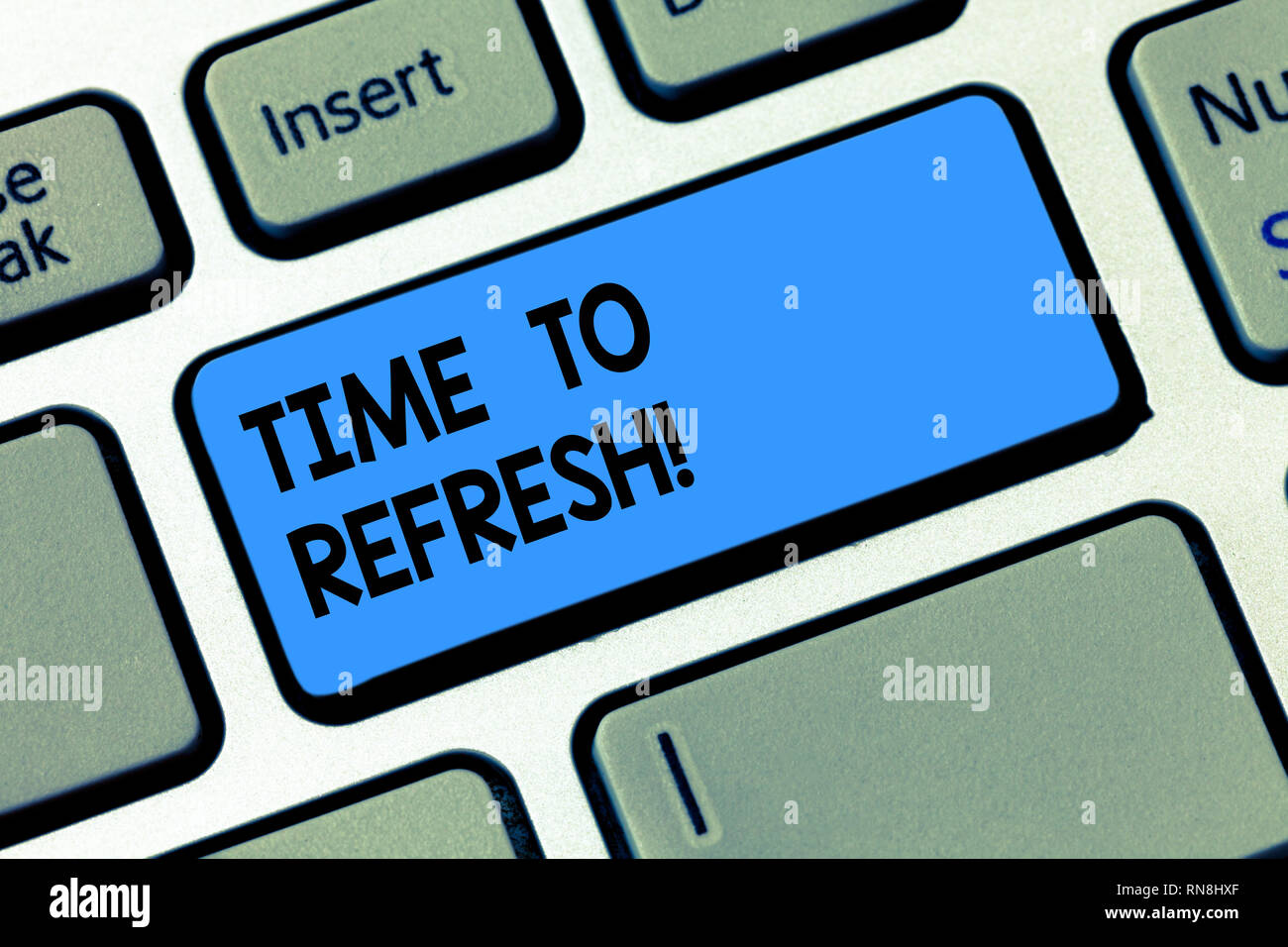 Conceptual hand writing showing Time To Refresh. Business photo text ...