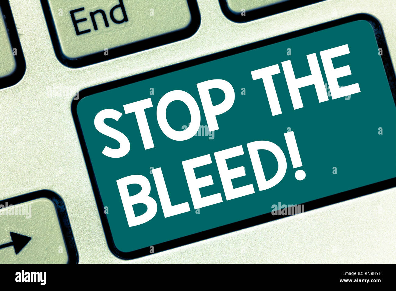 Handwriting text writing Stop The Bleed. Concept meaning Medical ...