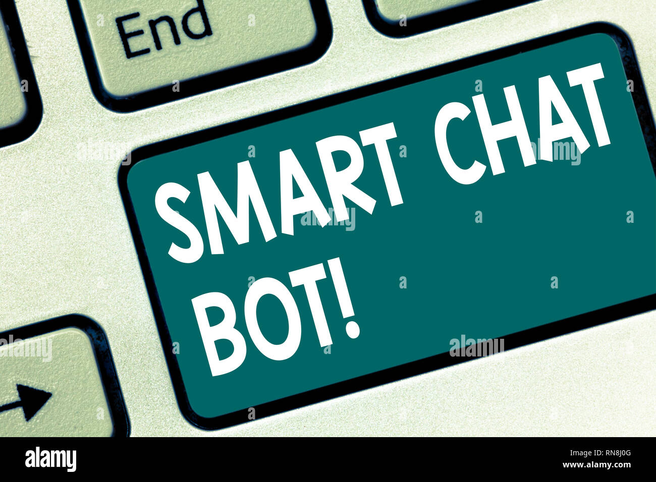 Handwriting text writing Smart Chat Bot. Concept meaning Artificial ...