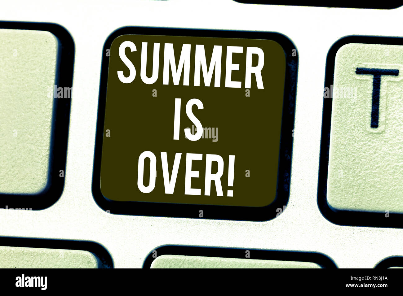 Handwriting text Summer Is Over. Concept meaning End of break good ...