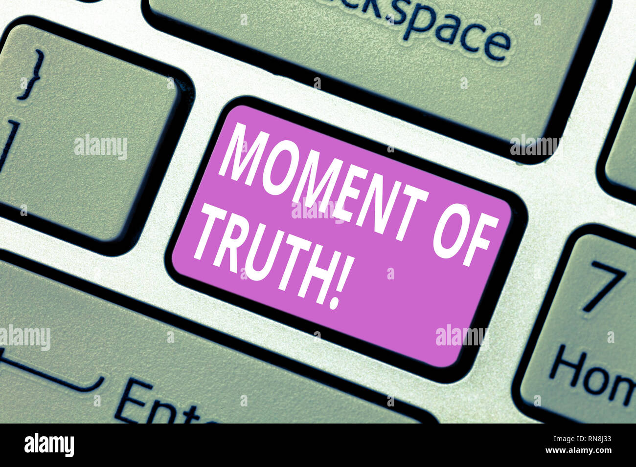 Text sign showing Moment Of Truth. Conceptual photo Time to make a ...