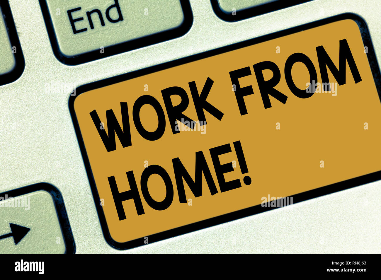 Text sign showing Work From Home. Conceptual photo Freelance job ...