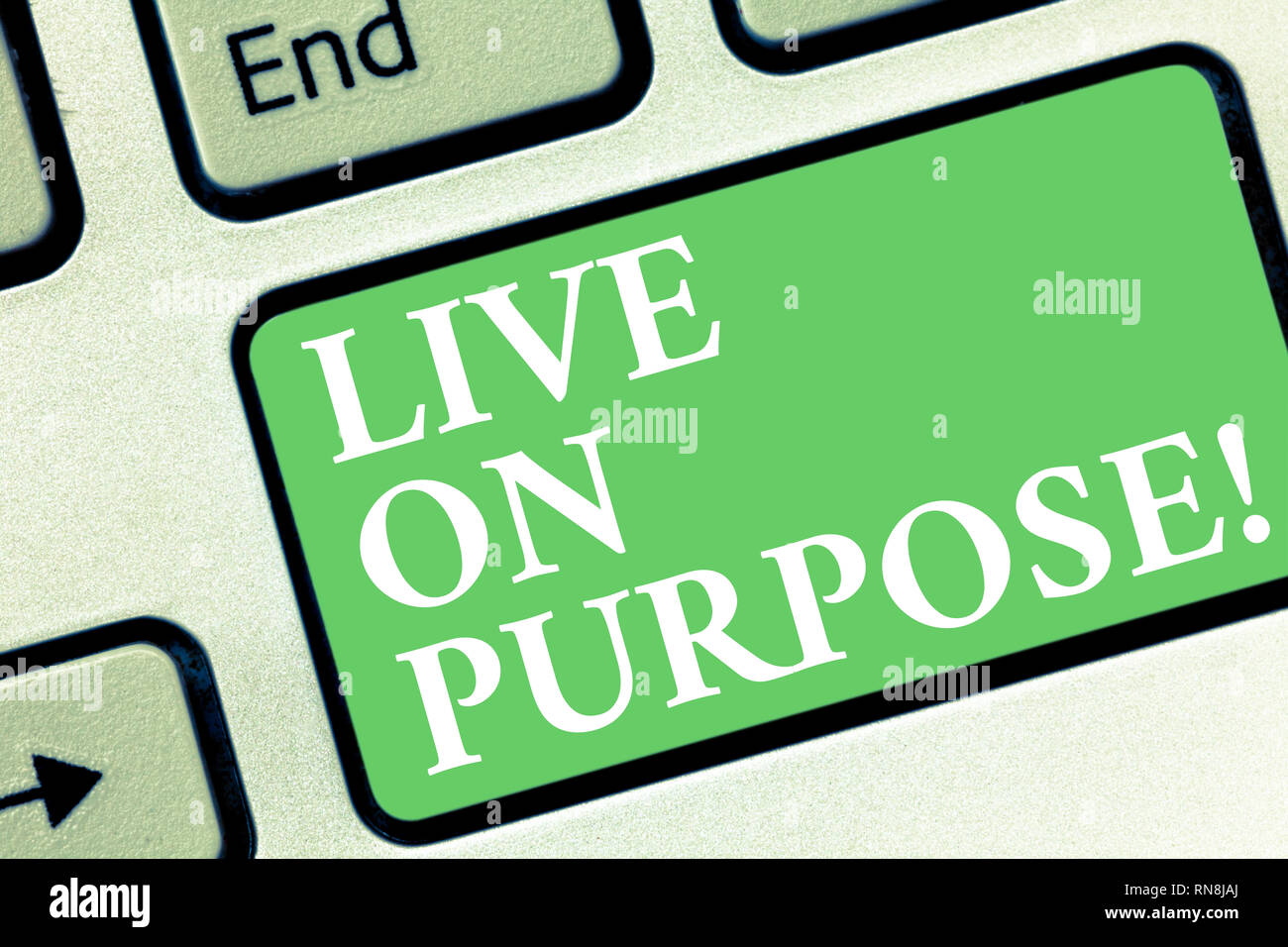 Conceptual hand writing showing Live On Purpose. Business photo ...