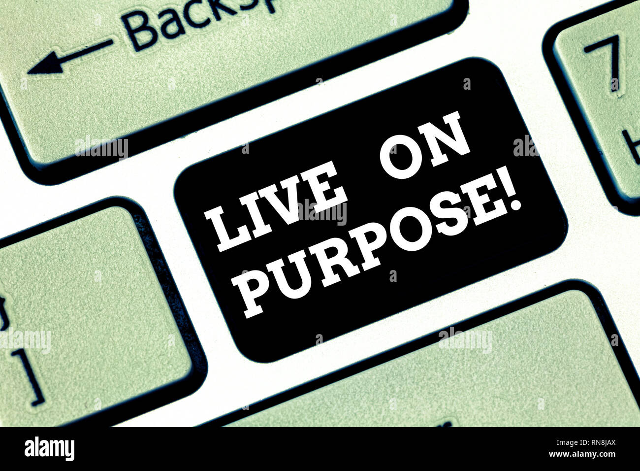 Handwriting text writing Live On Purpose. Concept meaning Have a goal ...