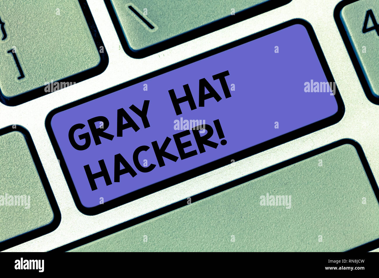 Handwriting text Gray Hat Hacker. Concept meaning Computer security ...