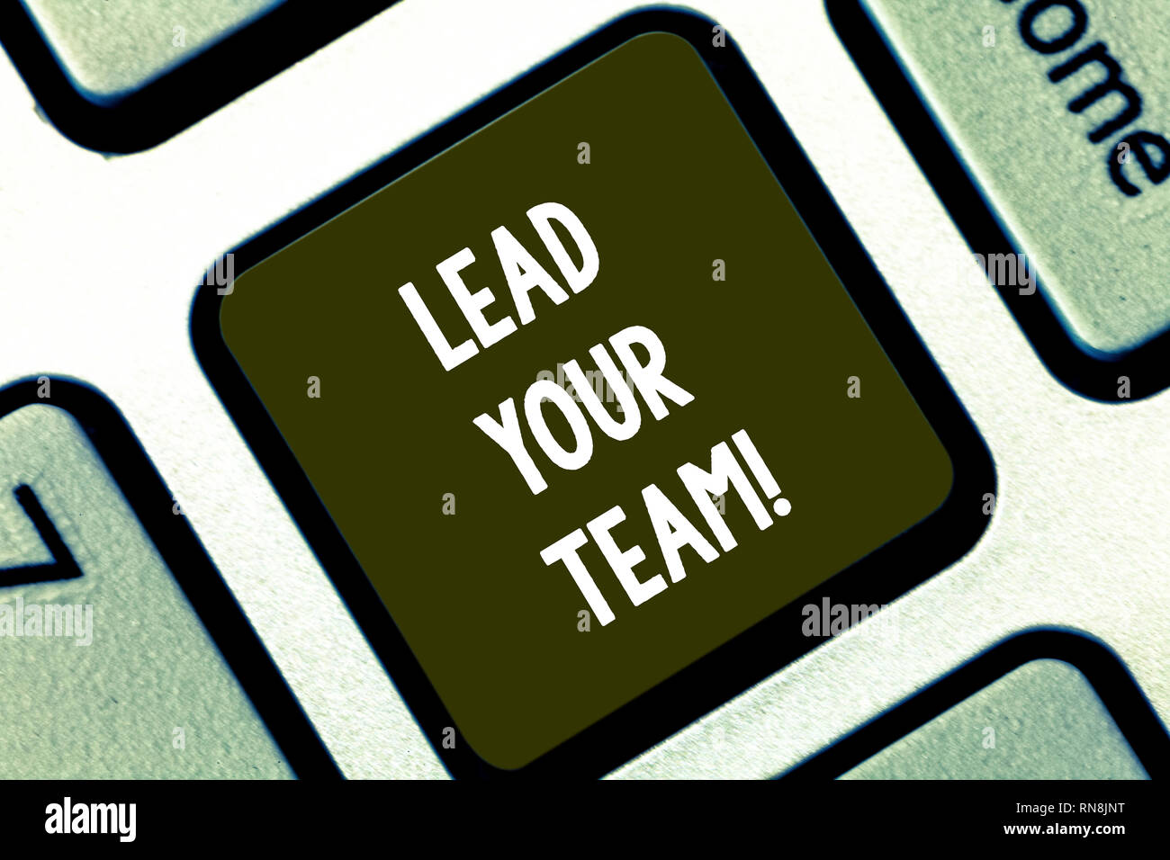 Text sign showing Lead Your Team. Conceptual photo Be a good leader to ...