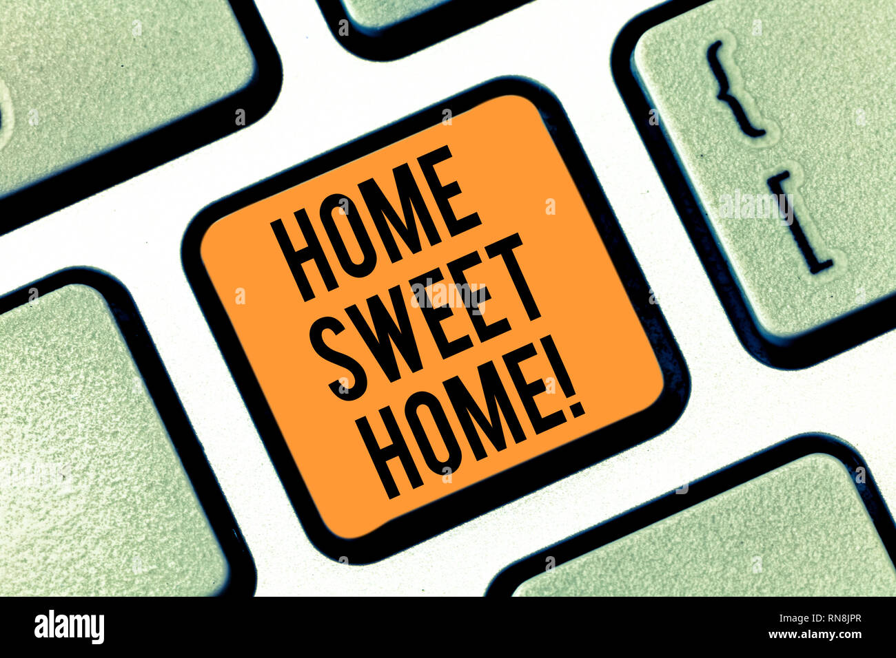 Text sign showing Home Sweet Home. Conceptual photo In house finally ...
