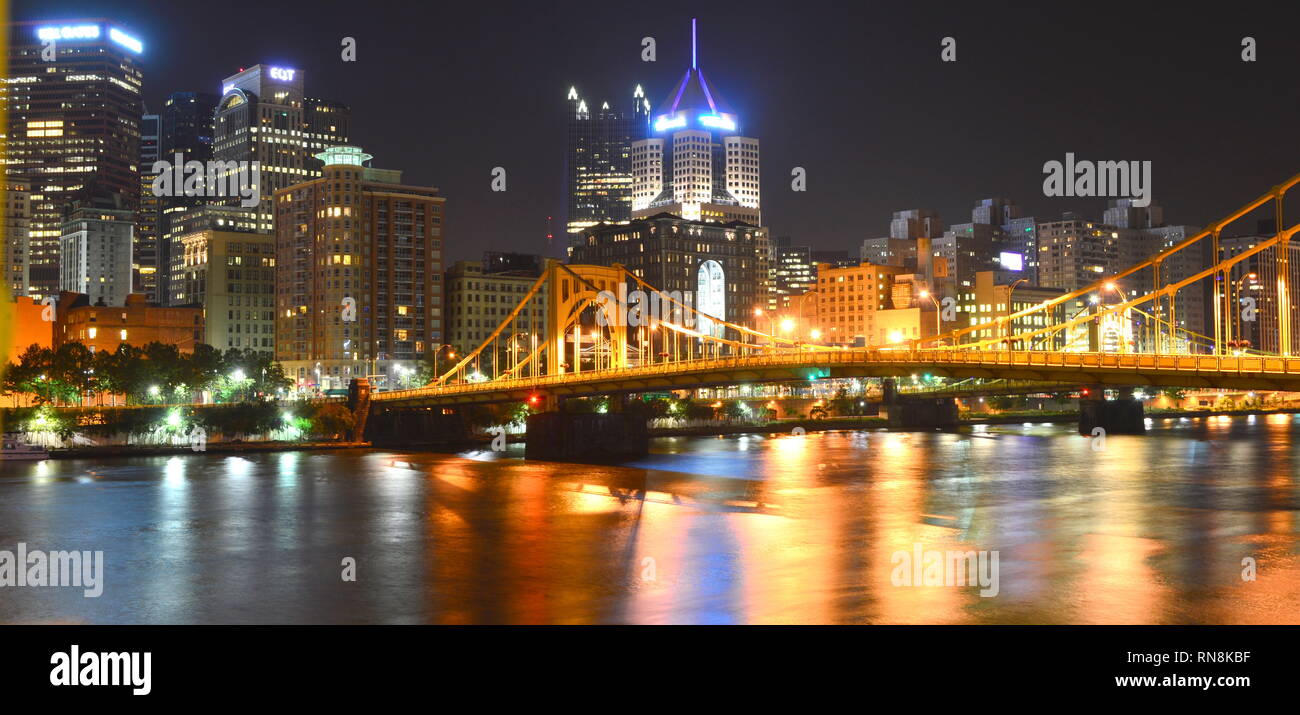 Pittsburgh, Pennsylvania, USA - July 18, 2015: Roberto Clemente Bridge ...