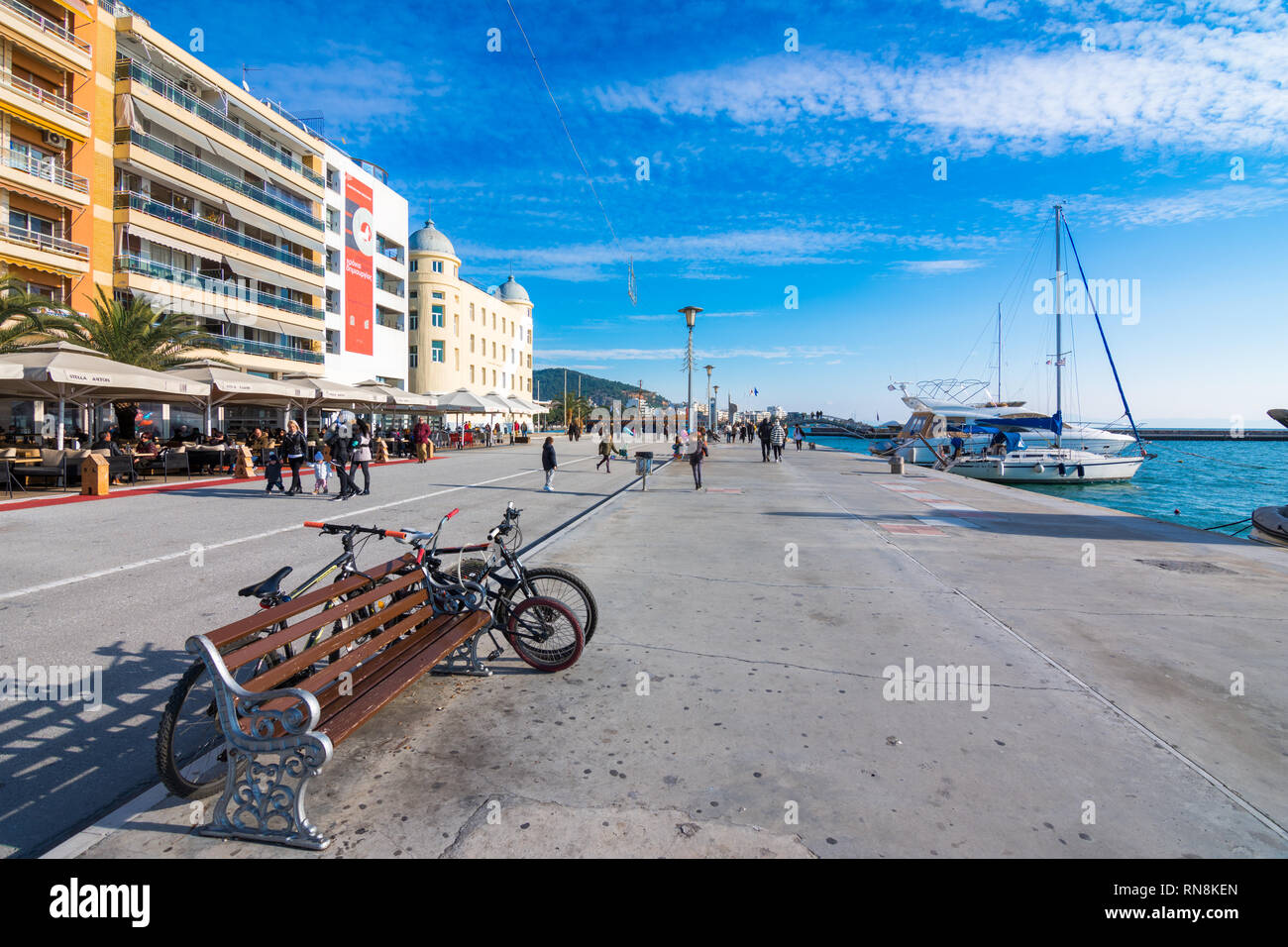Seafront of Volos city, Greece Stock Photo - Alamy