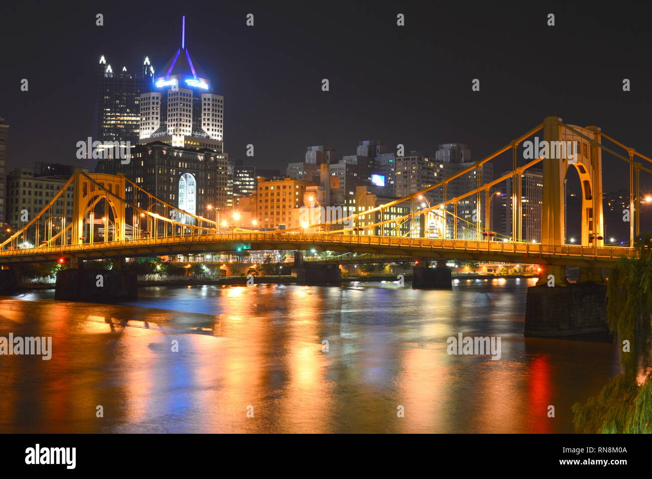 Pittsburgh, Pennsylvania, USA - July 18, 2015: Roberto Clemente Bridge ...