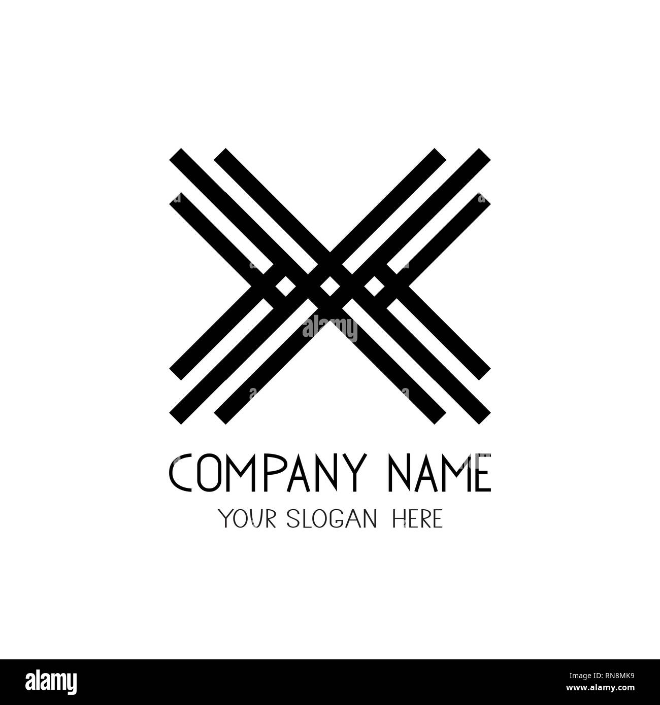 Cross lines vector logo. Symbol for business company Stock Vector Image ...