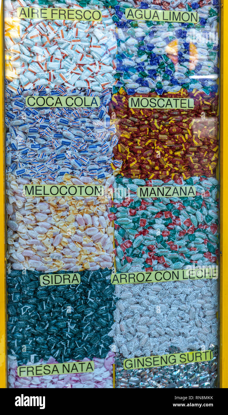 Bulk of sweets in the Traditional Caramelos Paco, Sweet shop, in Calle ...