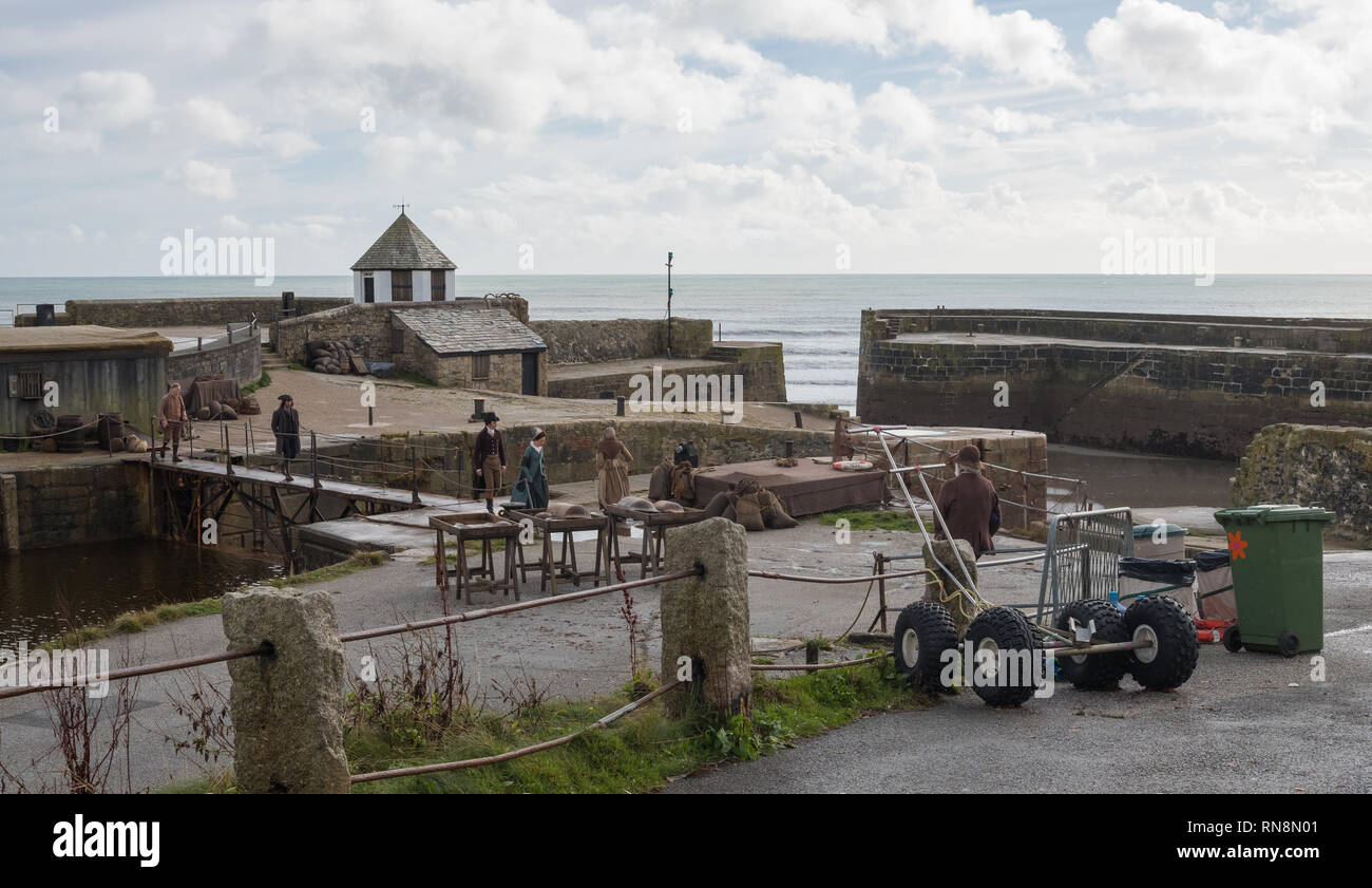 Filming of Poldark at Charlestown, Cornwall, England Stock Photo - Alamy