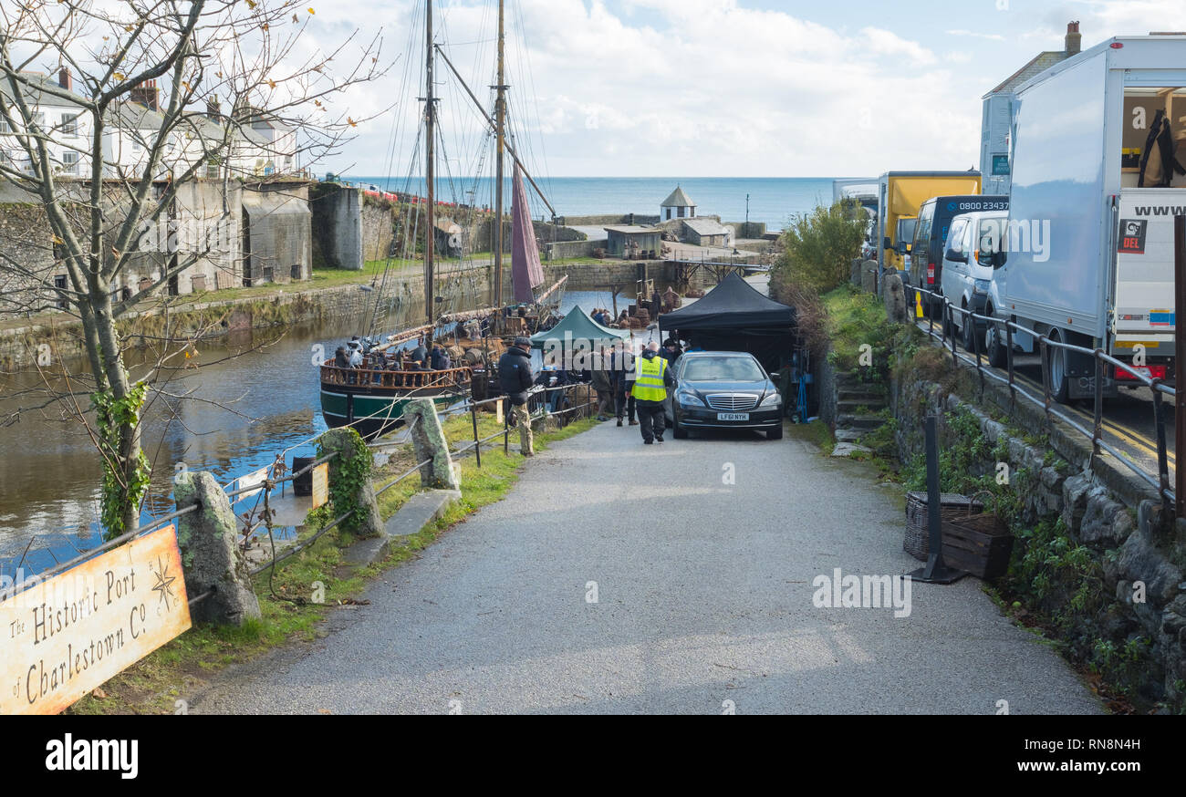Filming of Poldark at Charlestown, Cornwall, England Stock Photo - Alamy