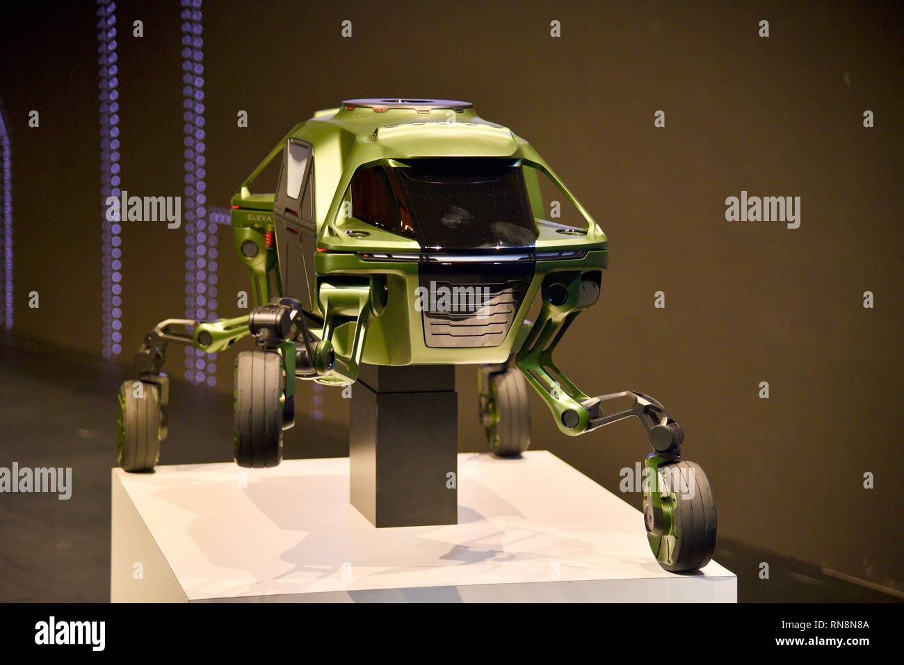 Prototype model of Hyundai Elevate, a robotic vehicle designed to ...