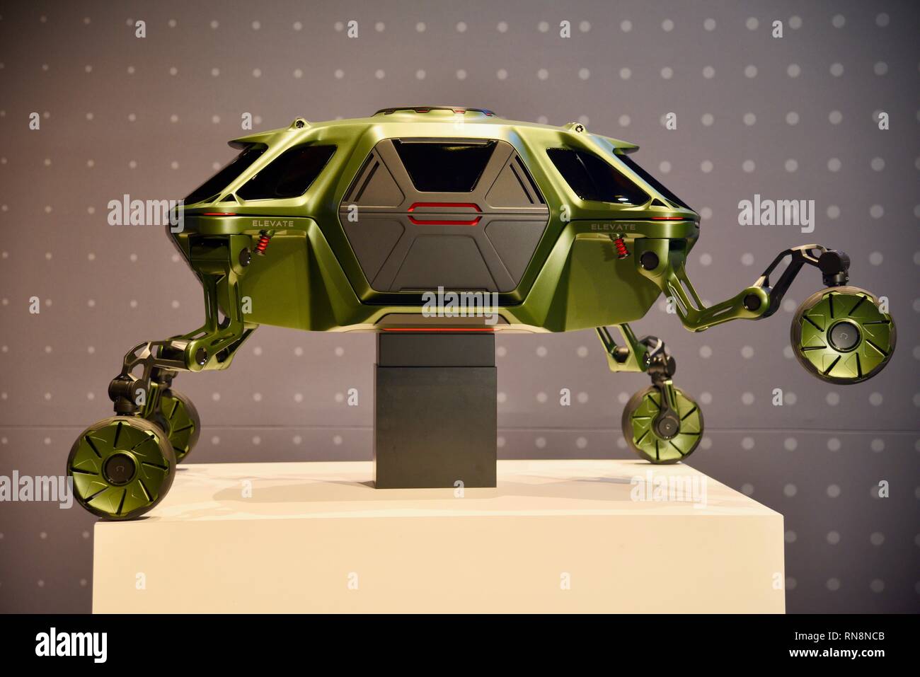 Prototype model of Hyundai Elevate, a robotic vehicle designed to ...