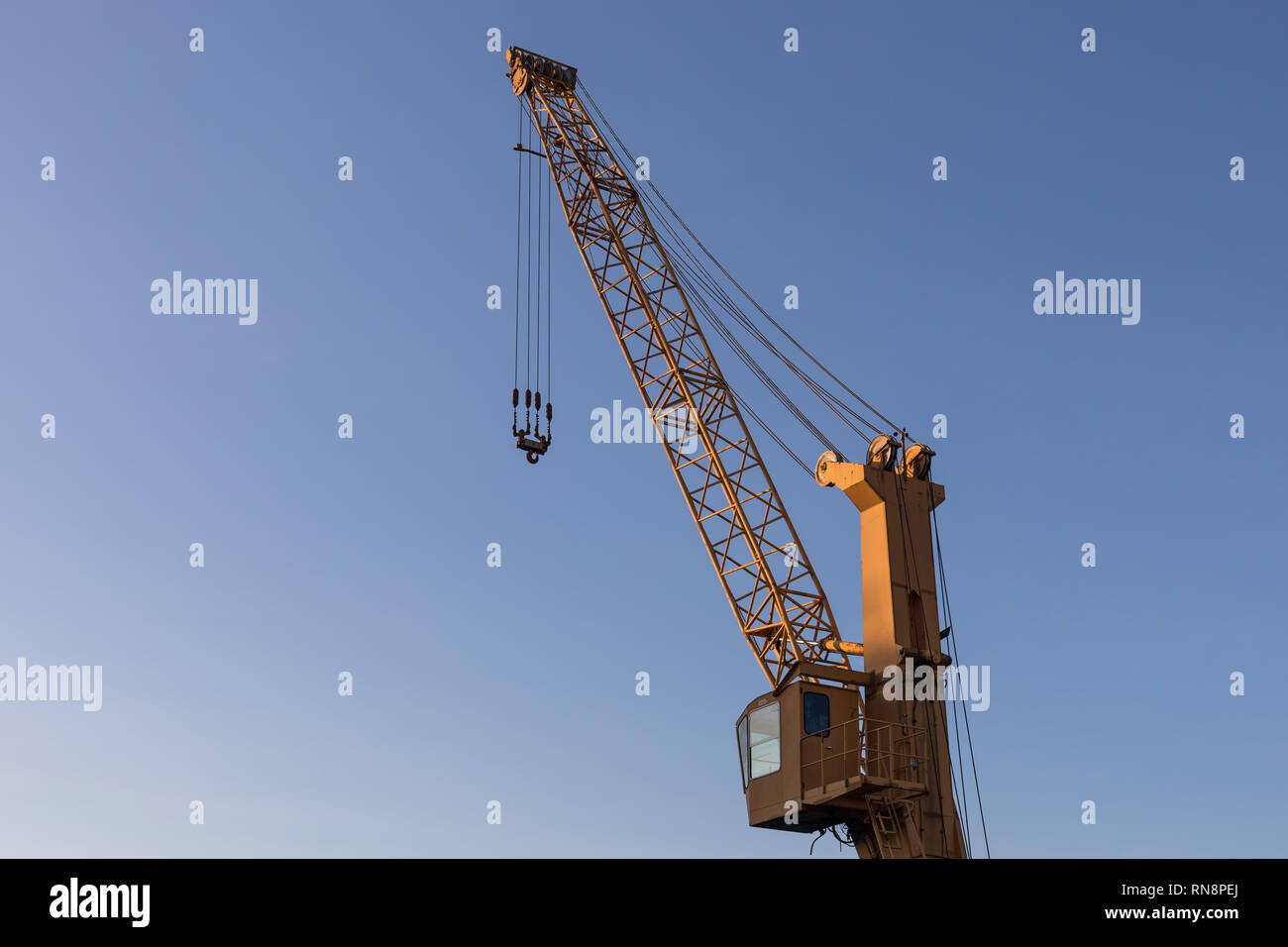 Dockyard cargo crane detail Stock Photo - Alamy