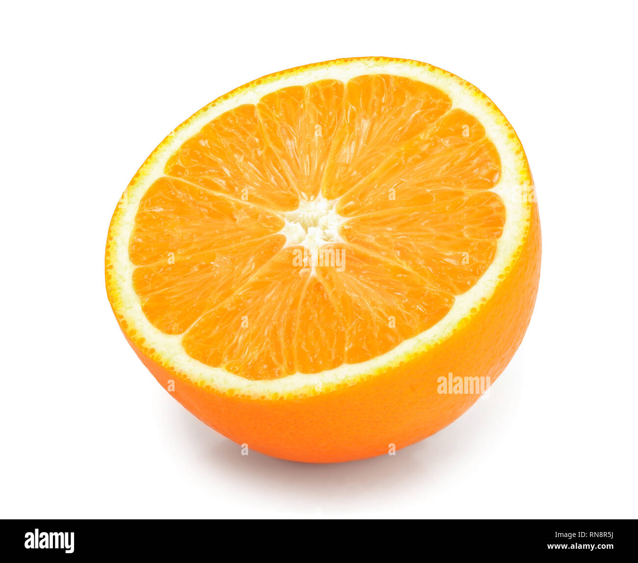 orange fruit half isolated on white background Stock Photo - Alamy