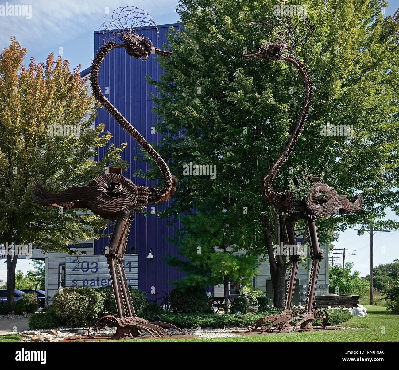 giant metal birds dreamkeepers Madison Wisconsin Stock Photo - Alamy