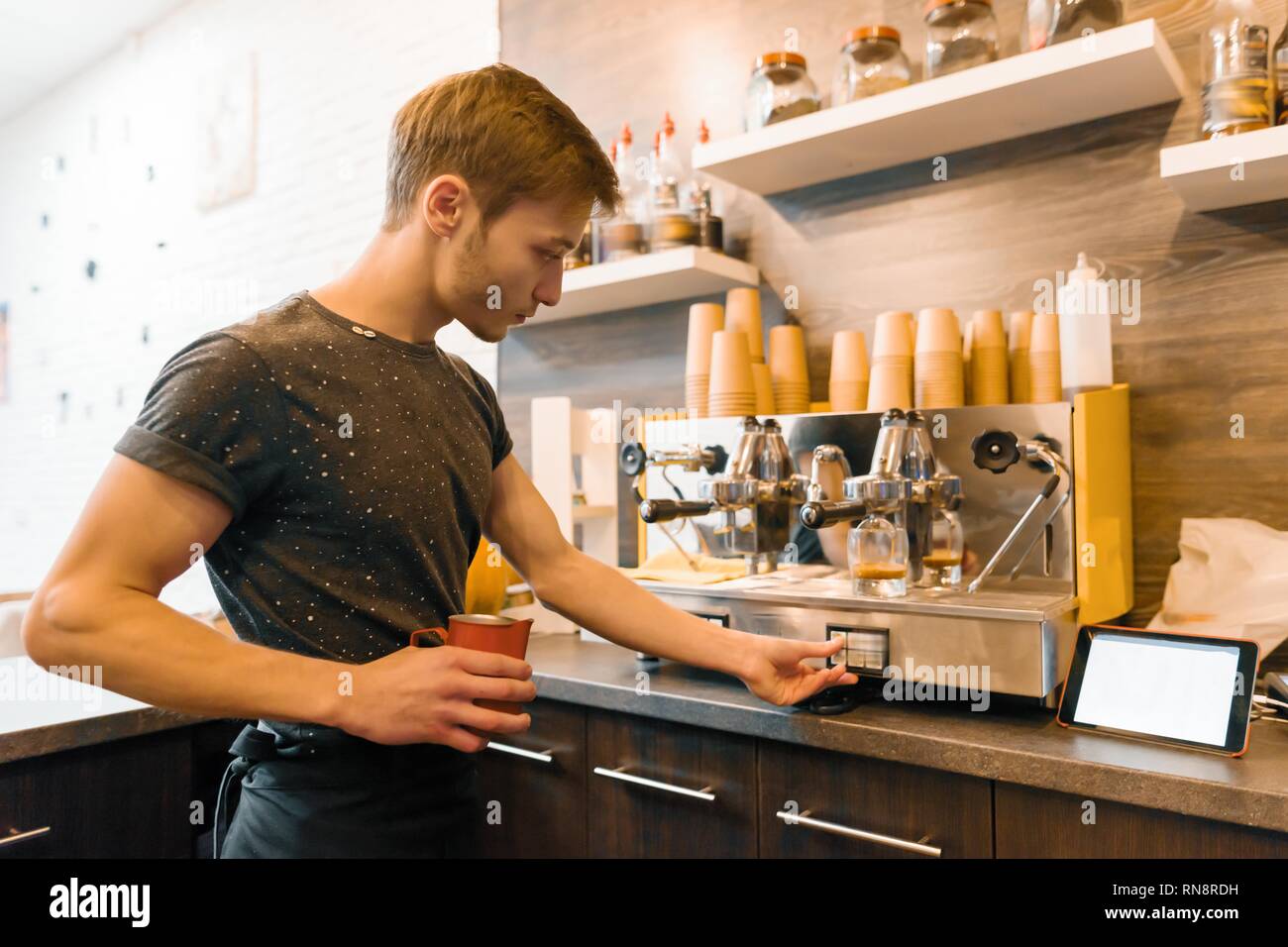 Professional coffee mill machine making hi-res stock photography and ...