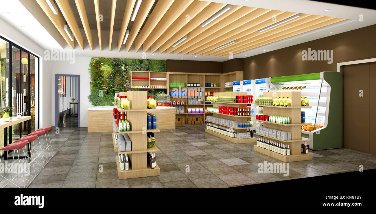 3d render supermarket store front hi-res stock photography and images ...