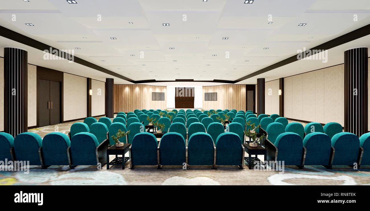 3d render seat space lobby Stock Photo - Alamy