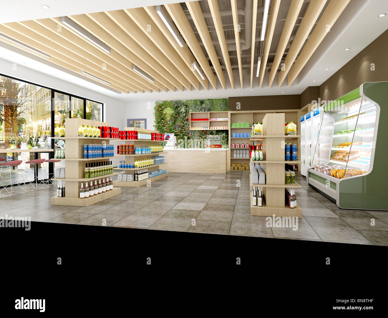 3d render of supermarket Stock Photo - Alamy