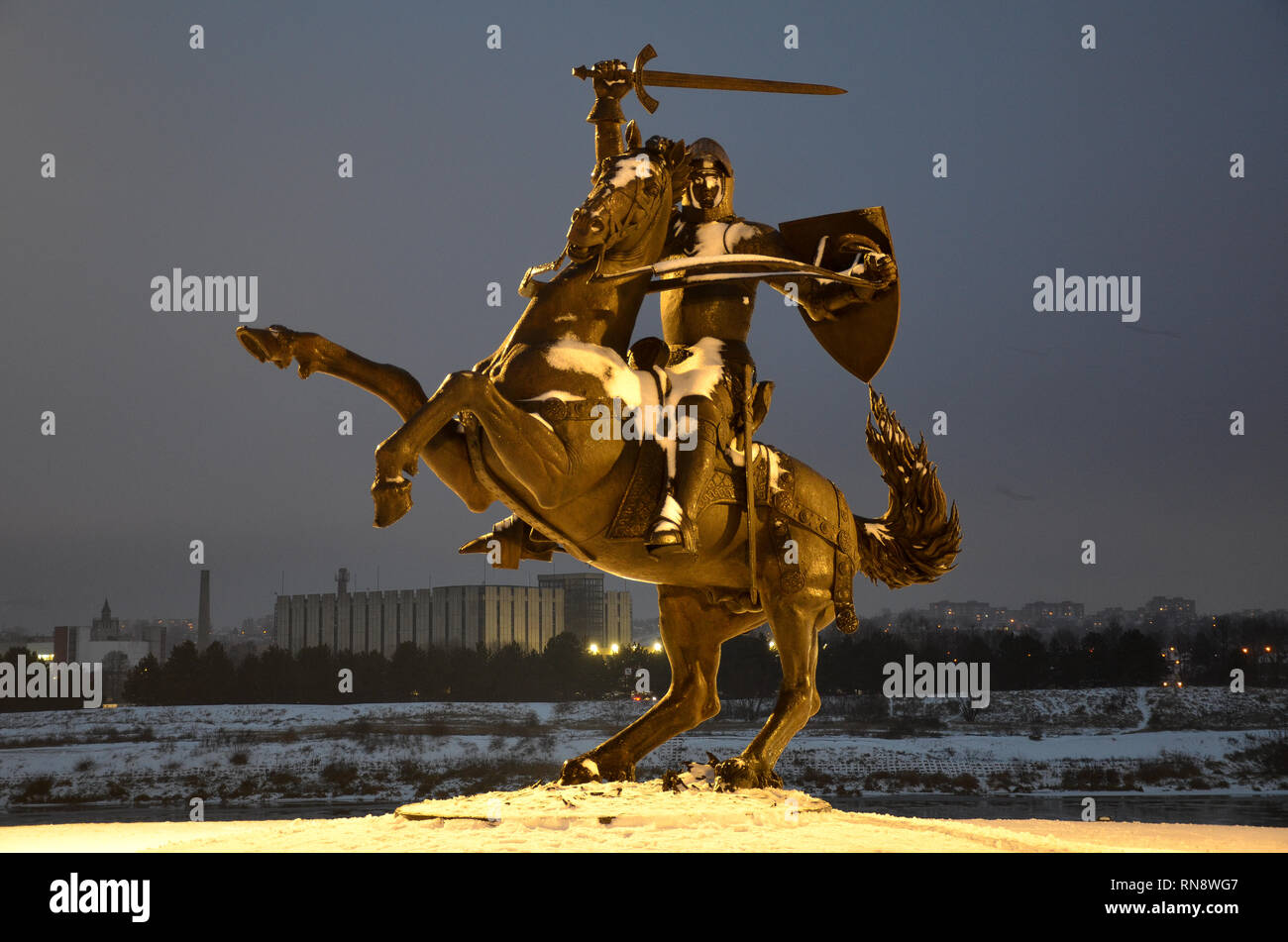 Freedom Warrior statue 'Vytis', near Kaunas Castle, Kaunas, Lithuania ...