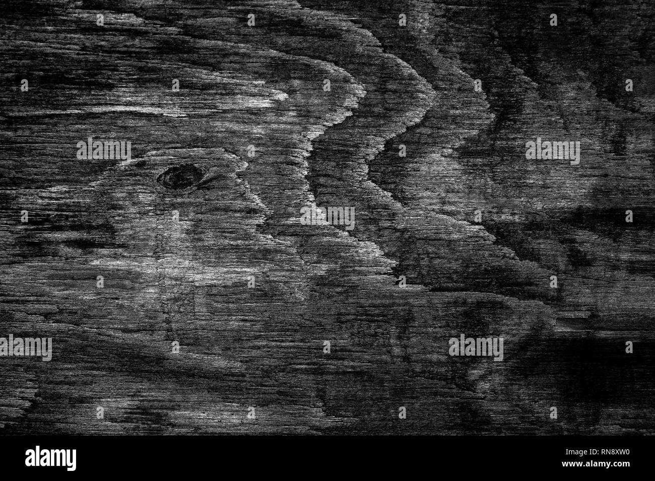 Wood board with abstract bird wings and eye through weathering Stock ...