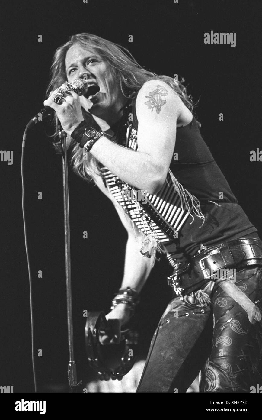 Dangerous Toys lead singer Jason McMaster is shown performing on stage ...
