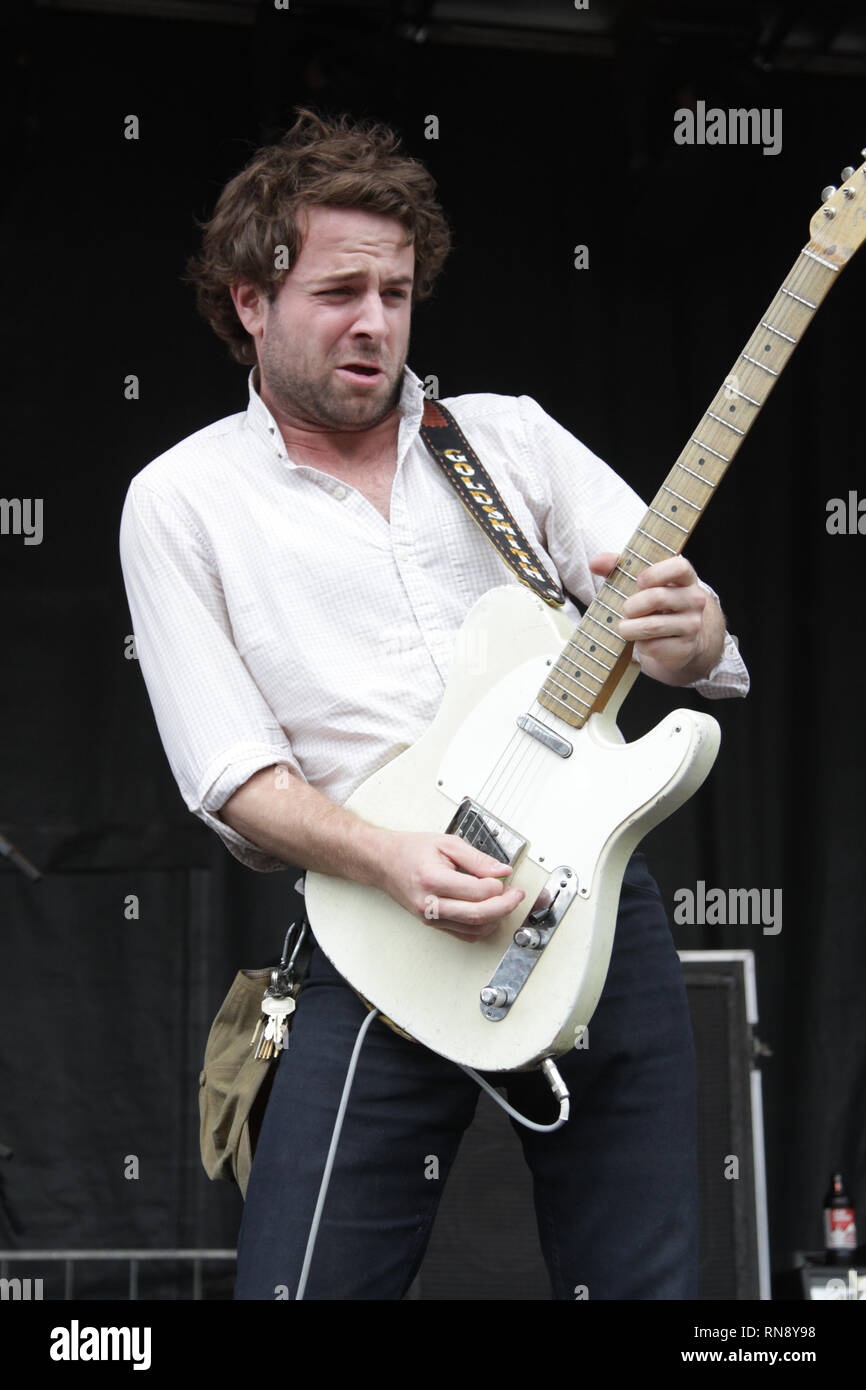 Guitarist and vocalist Taylor Goldsmith is shown performing on stage ...