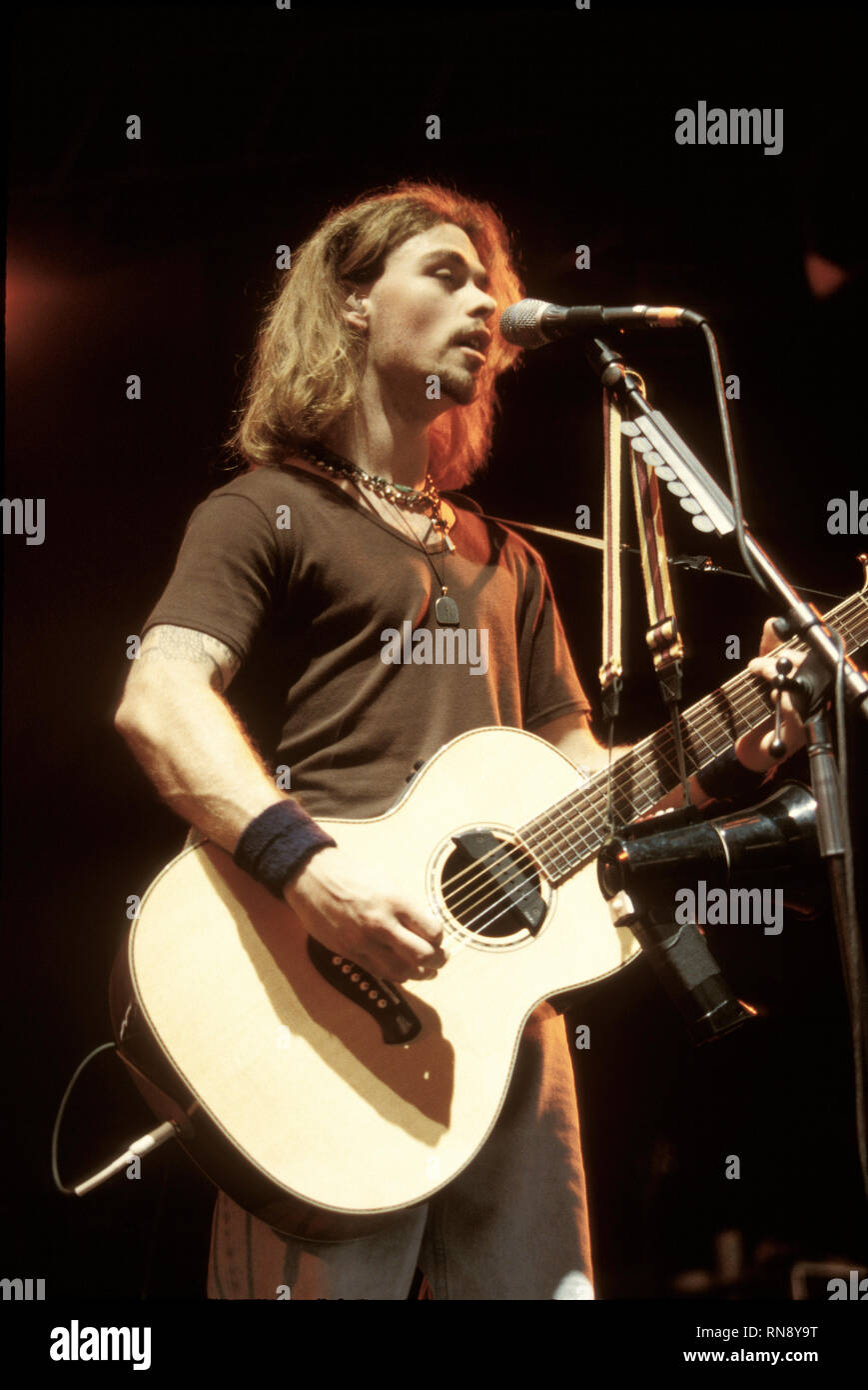 Days of the New guitarist and vocalist Travis Meeks is shown performing ...