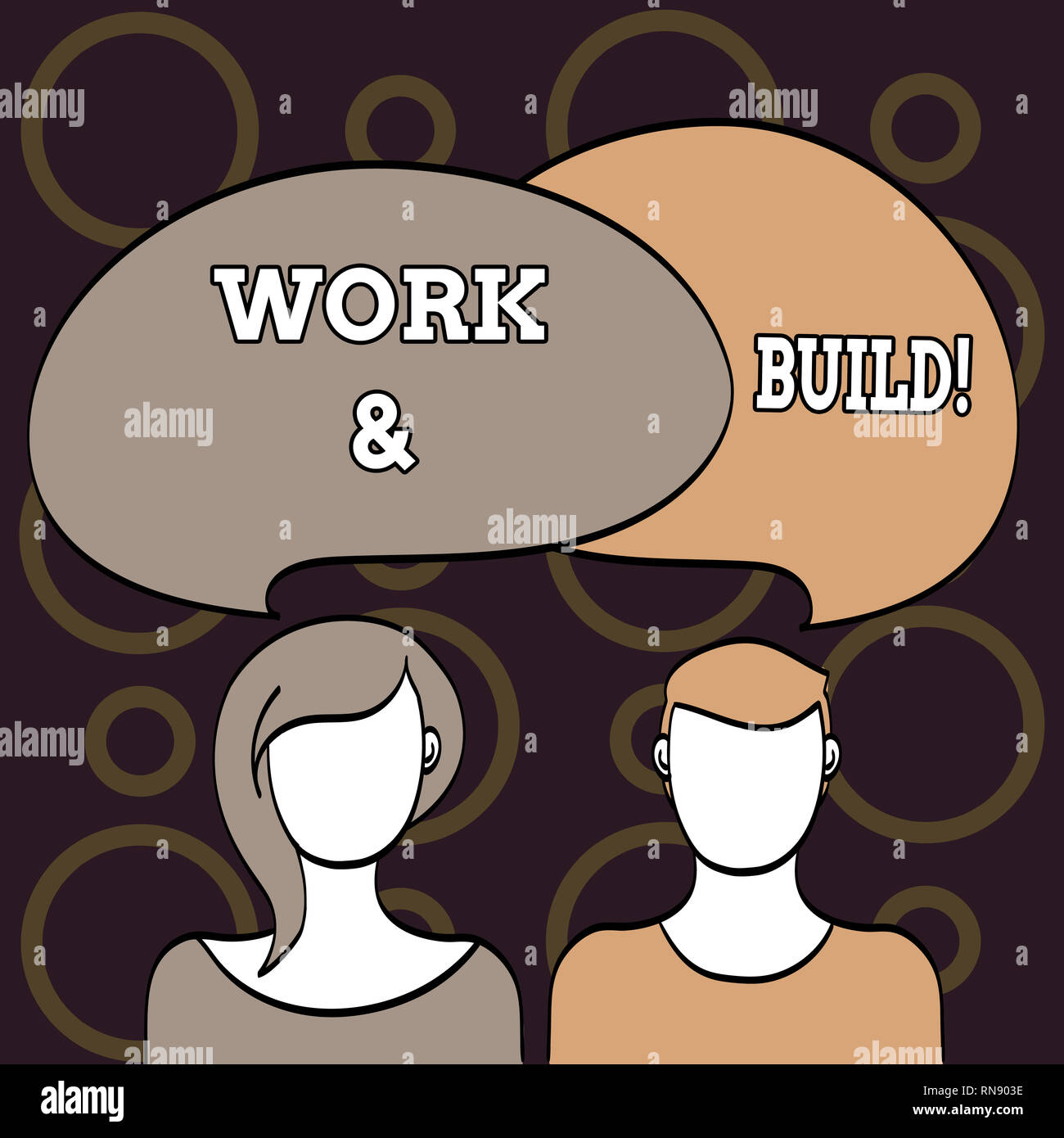 Text sign showing Work And Build. Conceptual photo Do hard job to ...