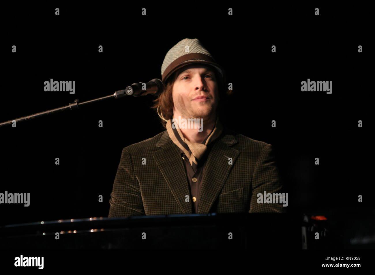 Singer, songwriter and musician Gavin DeGraw is shown on stage during a ...