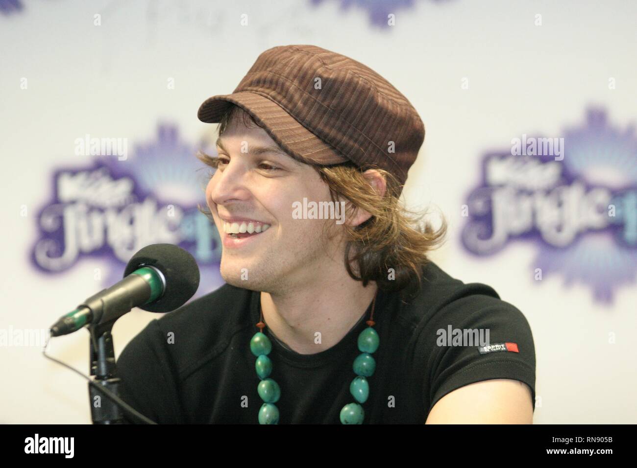 Singer, songwriter and musician Gavin DeGraw is shown being interviewed ...