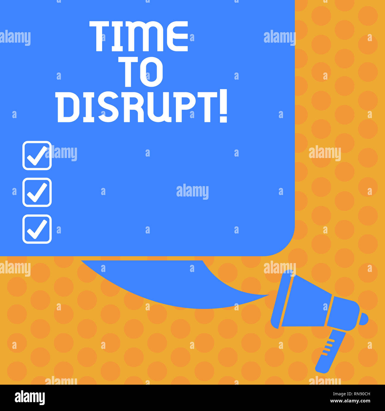 Writing note showing Time To Disrupt. Business photo showcasing Moment ...