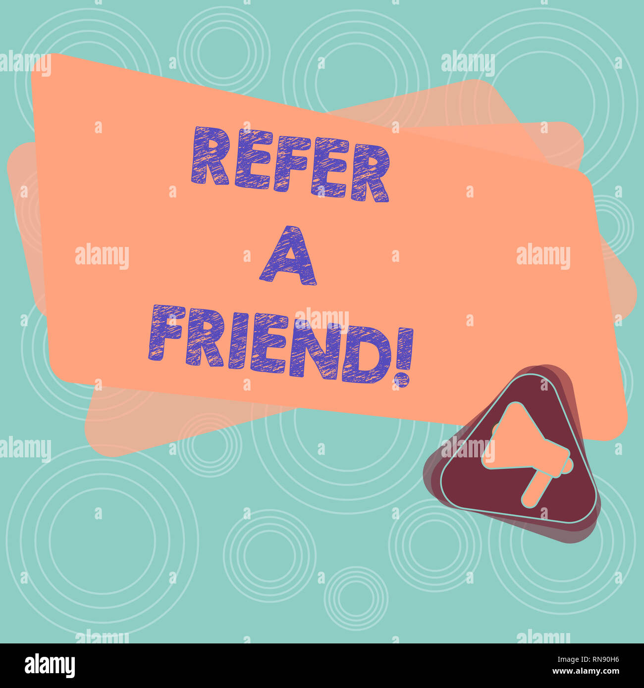 Text sign showing Refer A Friend. Conceptual photo Recommendation ...