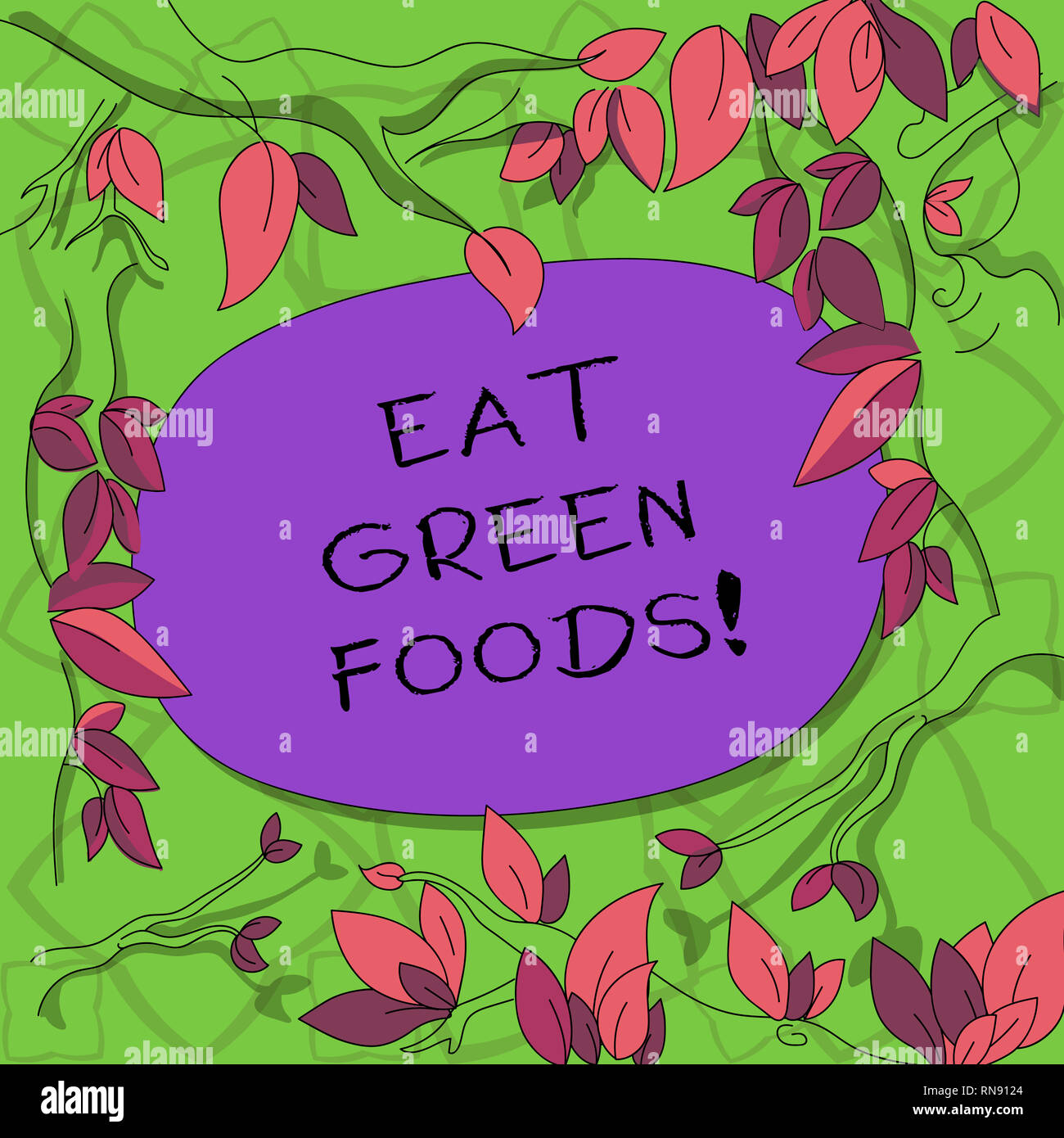 Text sign showing Eat Green Foods. Conceptual photo Eating more ...