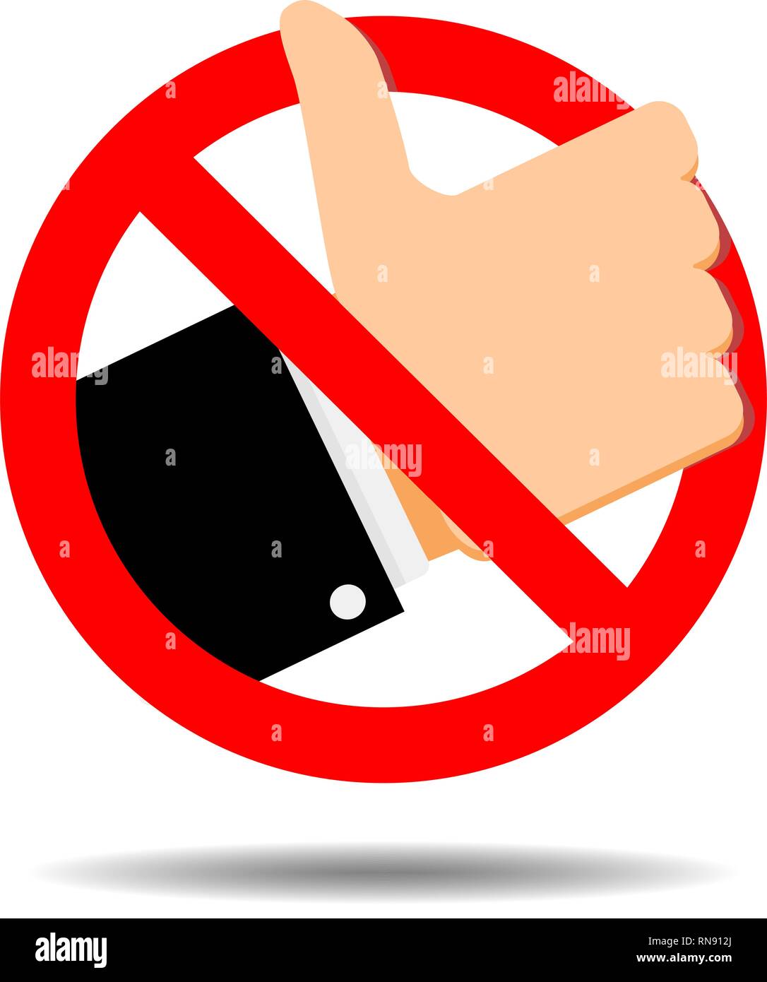 No like symbol, ban addiction social media. Vector social like ...