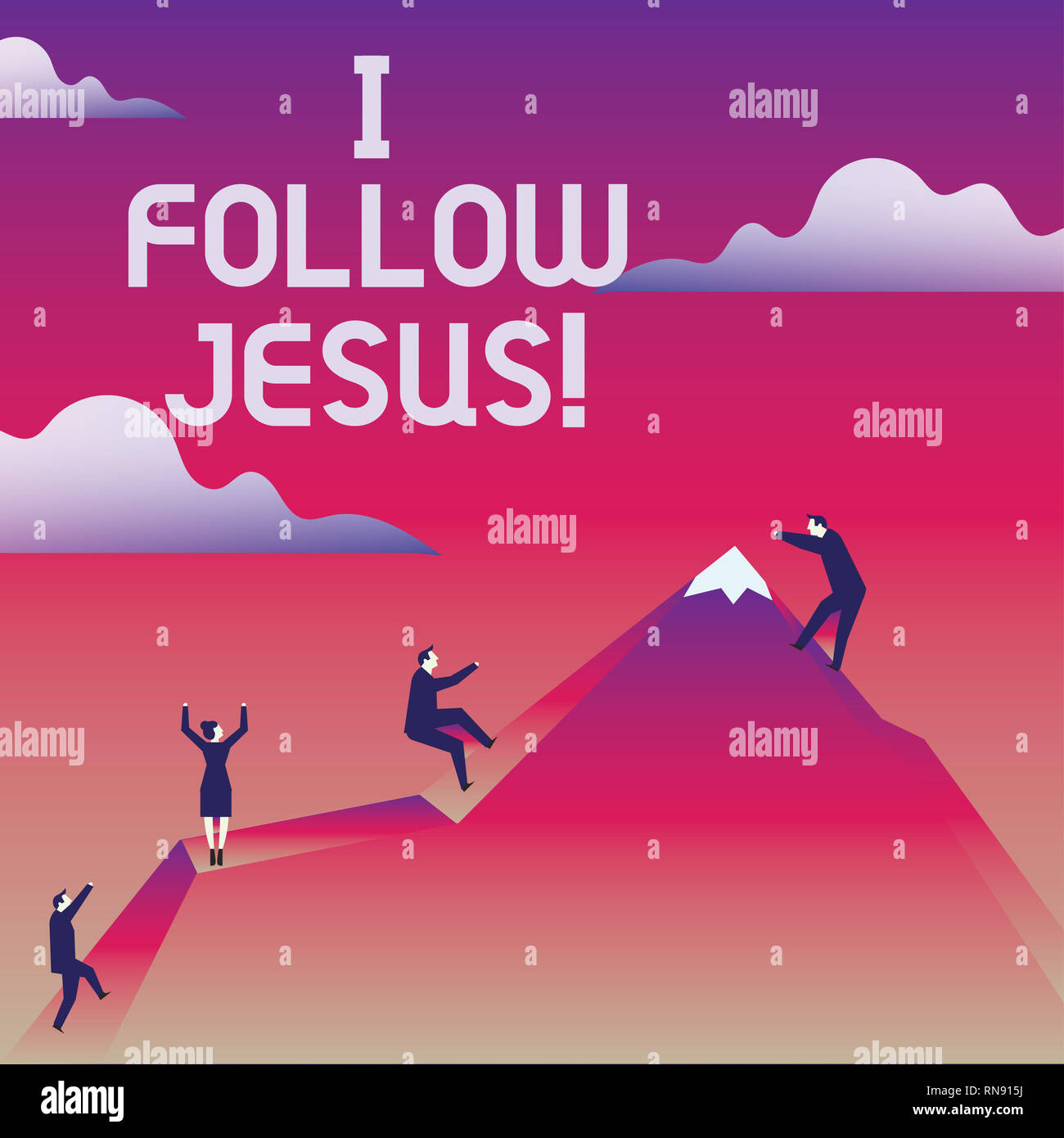Writing note showing I Follow Jesus. Business photo showcasing ...