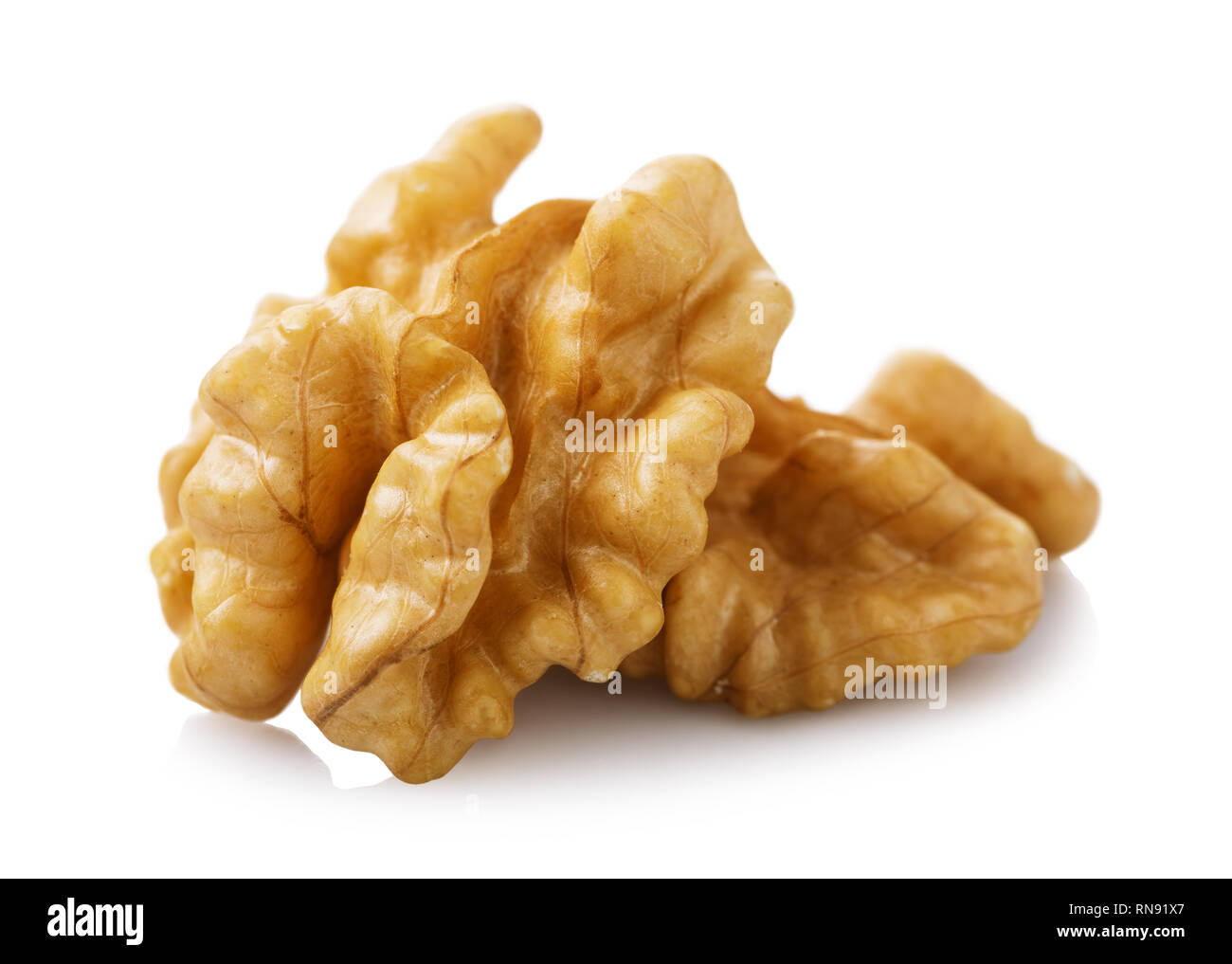 Peeled walnut isolated on white background Stock Photo - Alamy