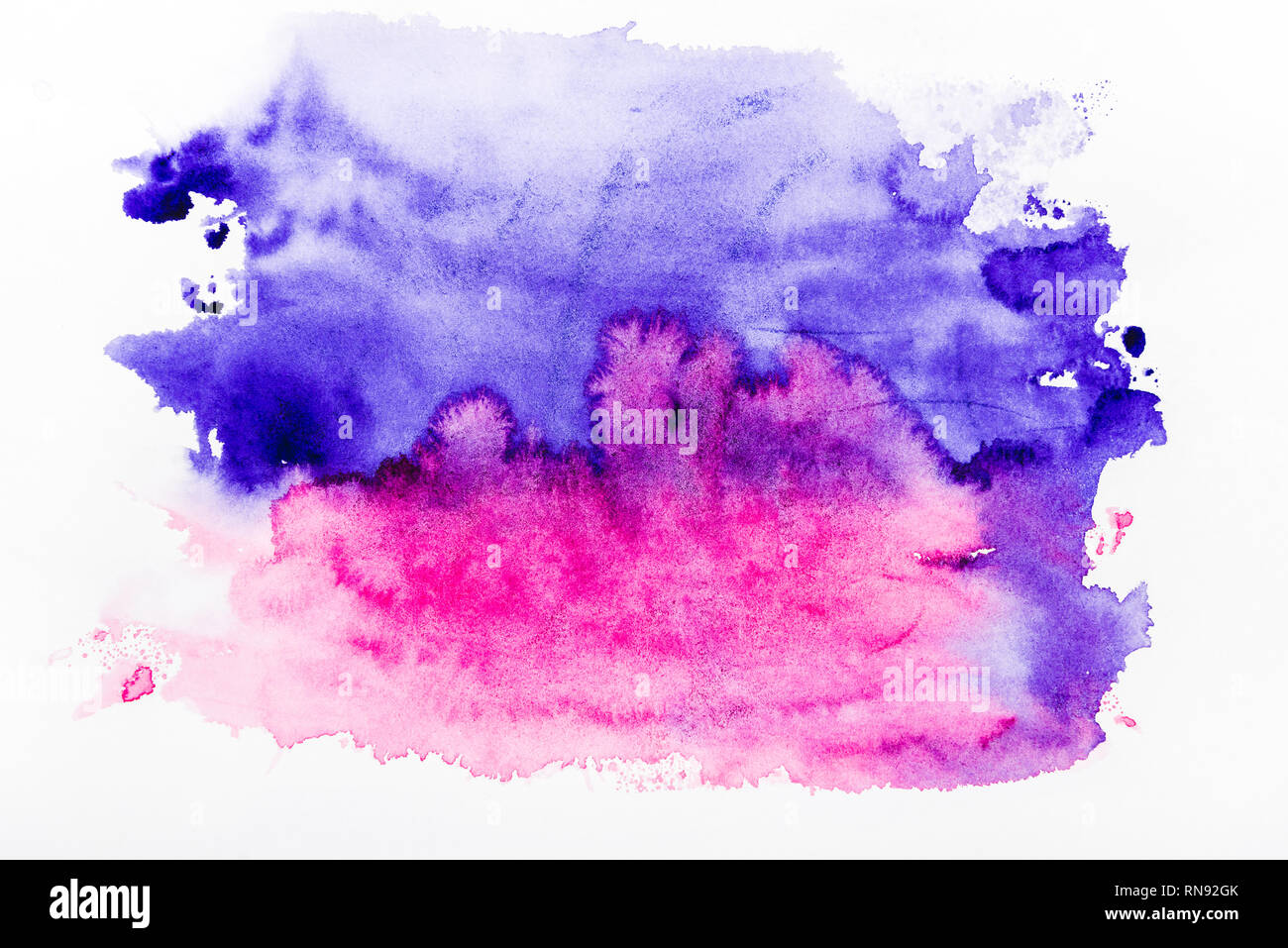 top view of pink and purple spills on white background Stock Photo - Alamy