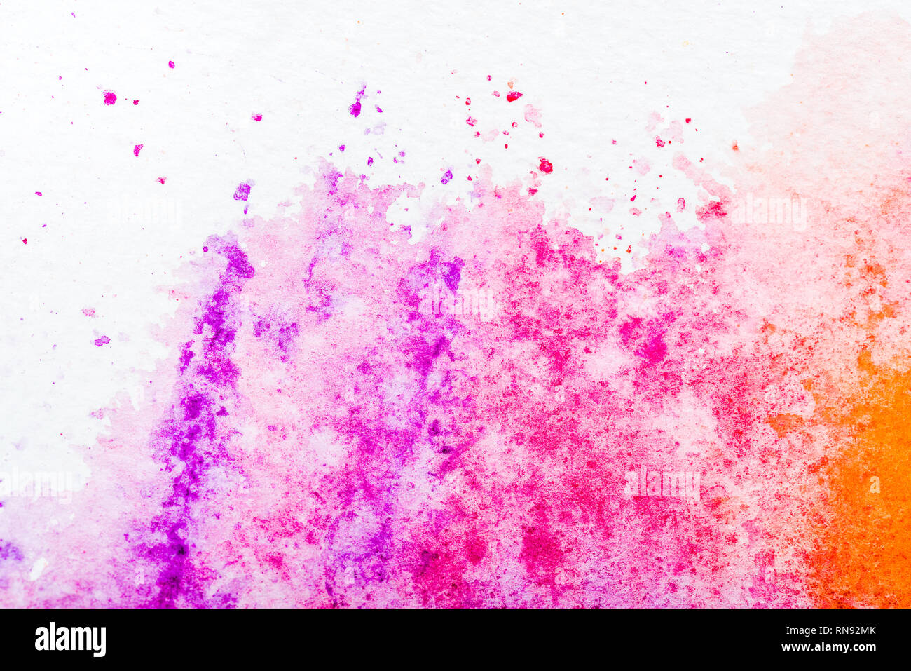 top view of pink watercolor spill on white paper Stock Photo - Alamy