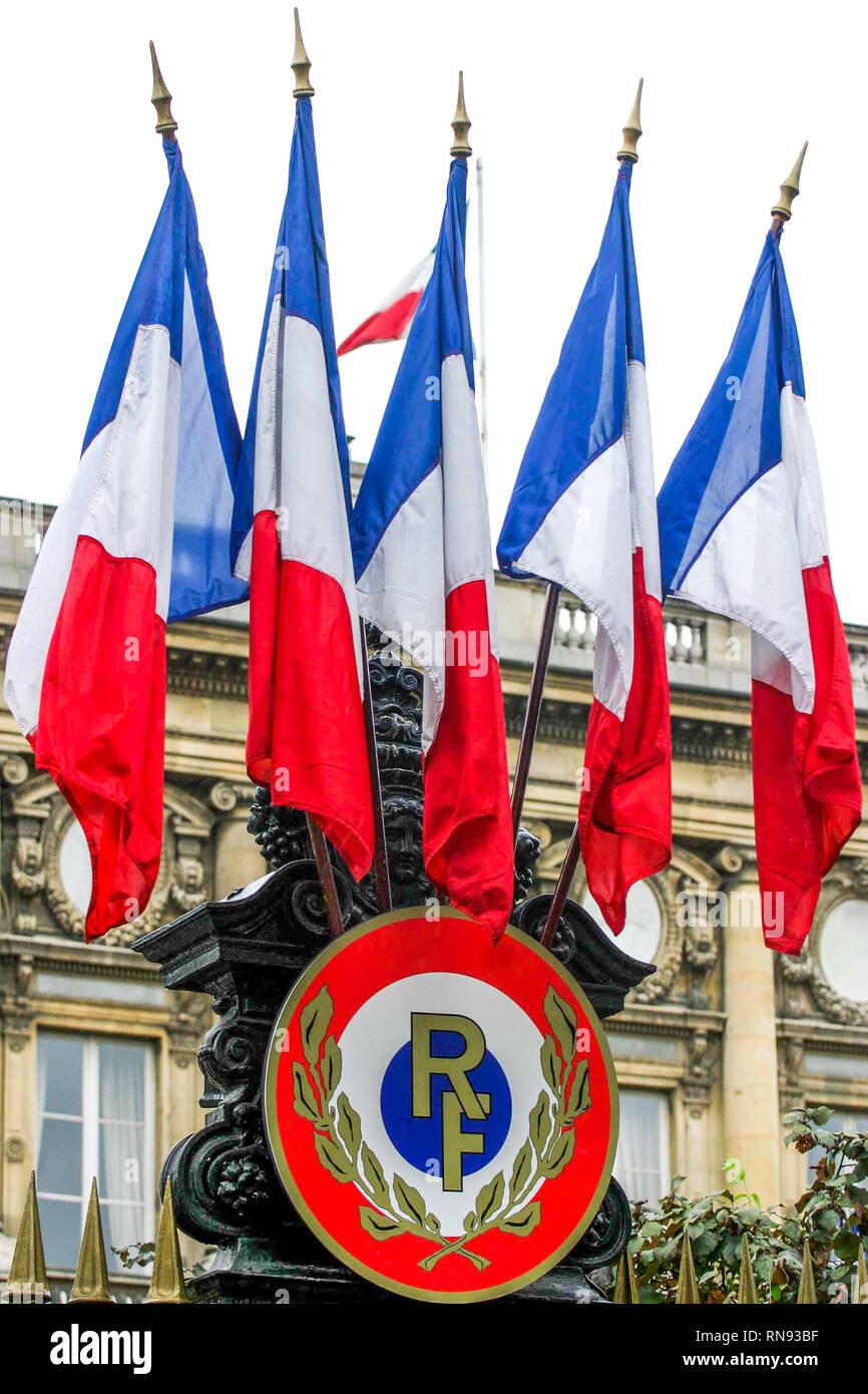 Tricolor cockade, Paris, France Stock Photo - Alamy