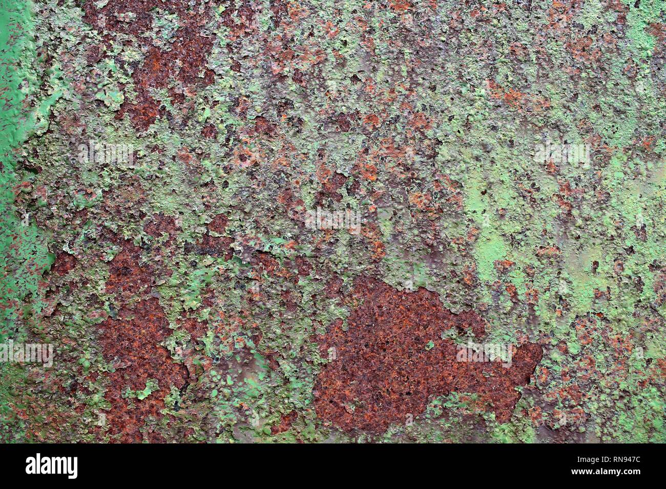 Close up surface of aged and weathered rusty metal surfaces in high ...