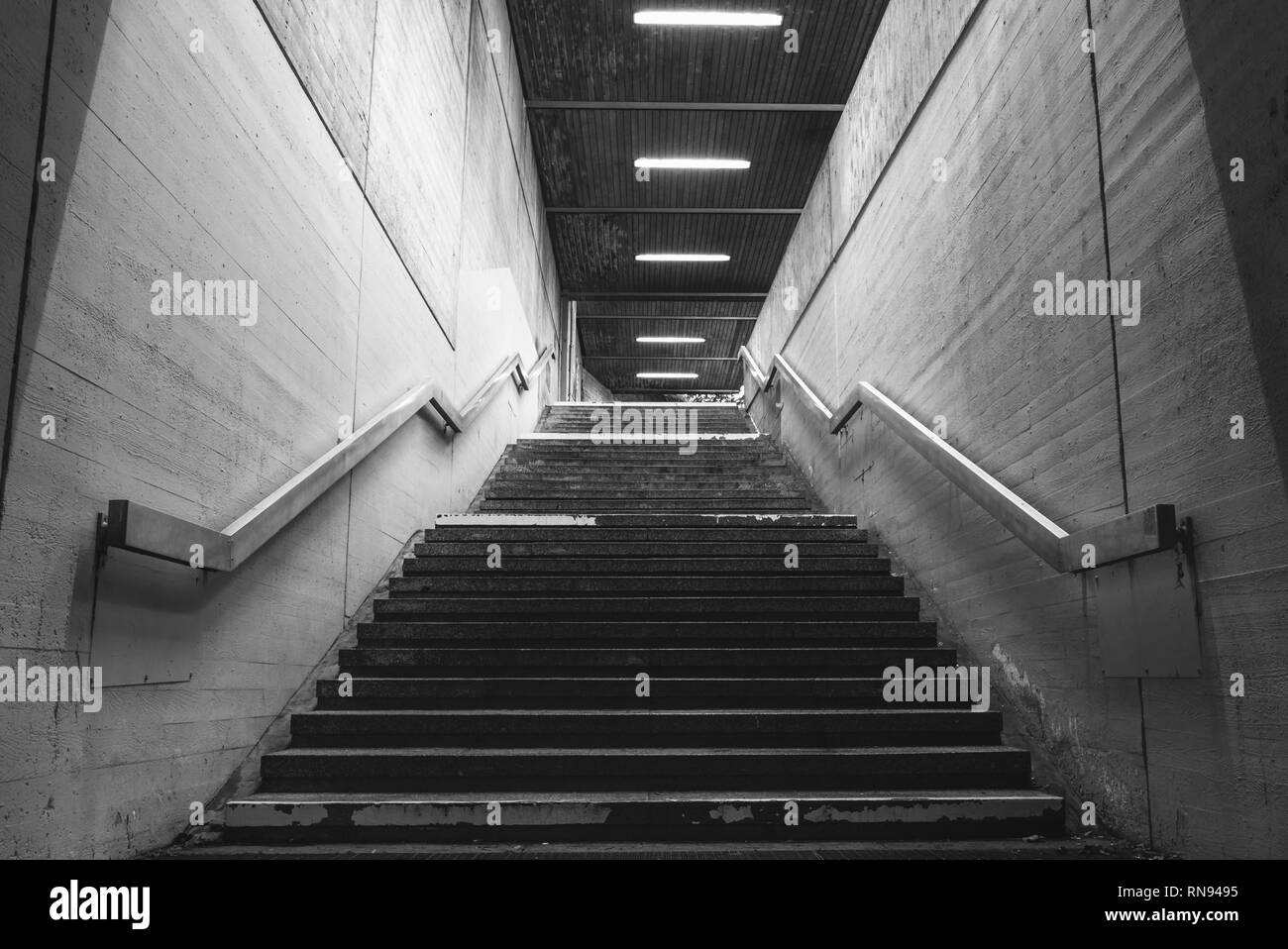 Modern bus stairs Black and White Stock Photos & Images - Alamy