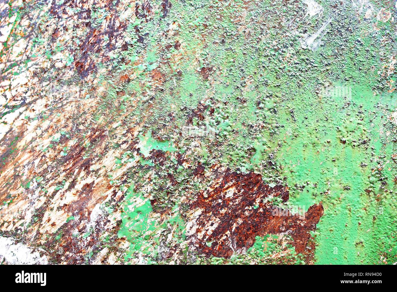 Close up surface of aged and weathered rusty metal surfaces in high ...