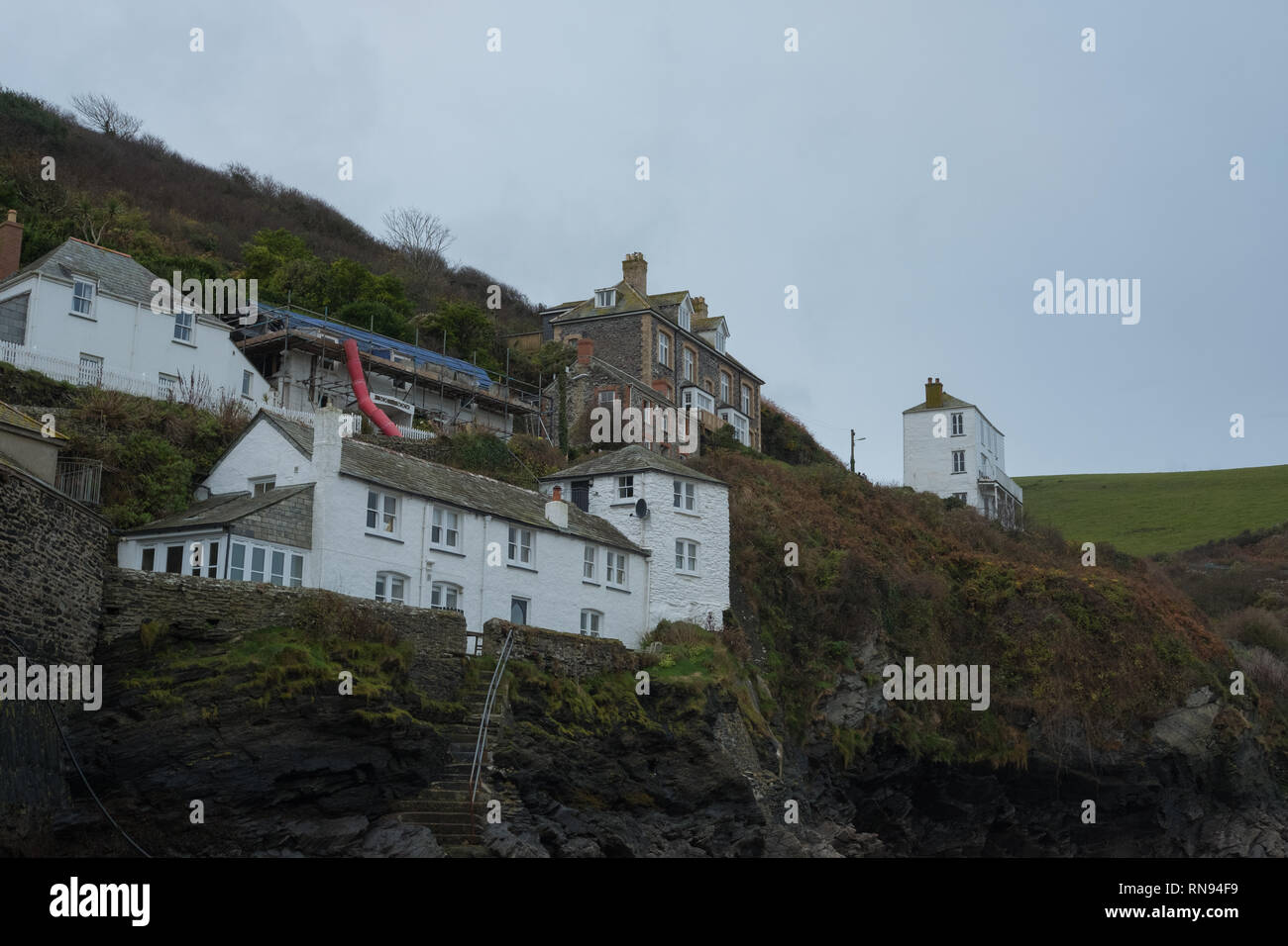 Port Issac, the filming location of Doc Martin, Cornwall Stock Photo ...